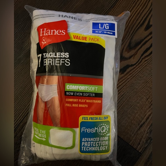 Hanes Underwear And Socks New Hanes 7 Tagless White Cotton Briefs Large Whitey Tighties Poshmark